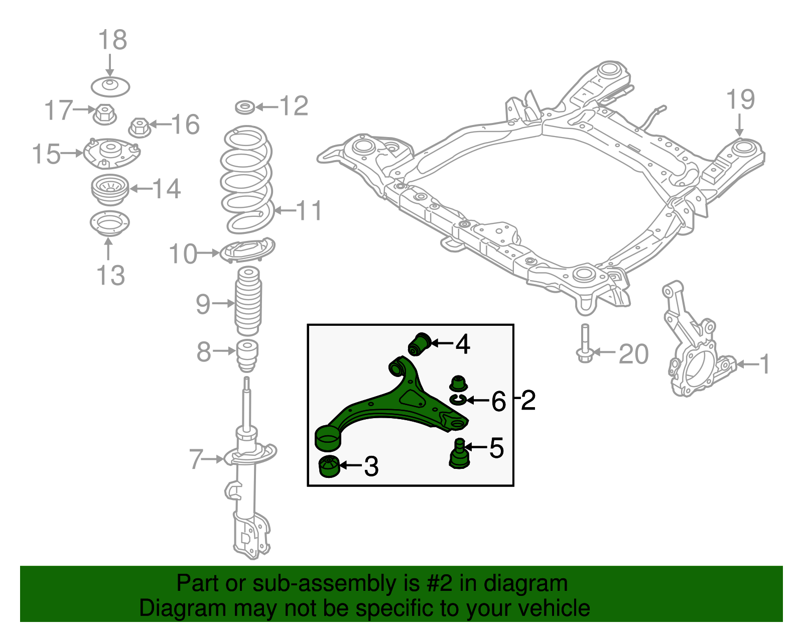 54500-1U000 - Lower Control Arm - 2011-2013 Kia Sorento | World Kia Parts