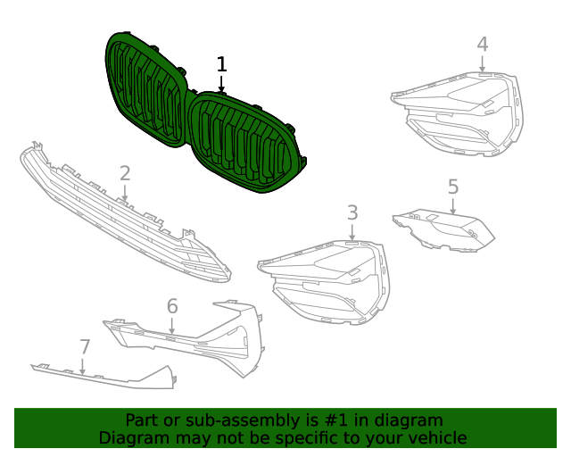 51-13-8-493-451 - Grille 2020-2022 BMW X1 | AutoNationParts.com