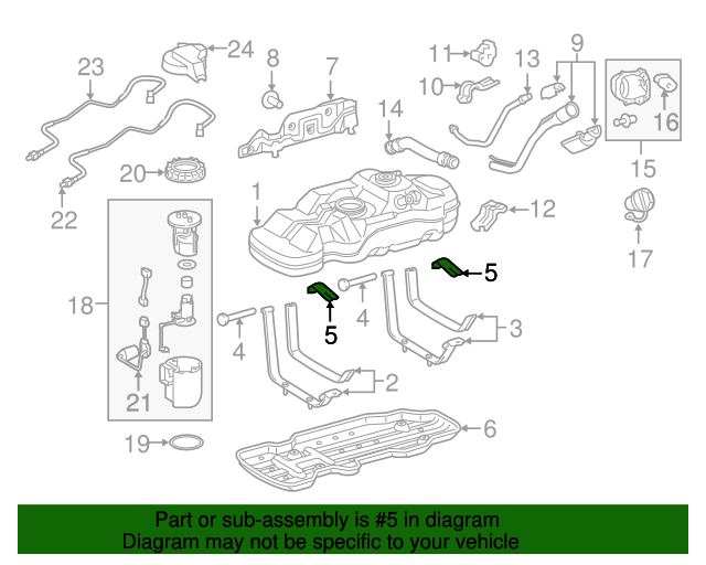 2008-2024 Toyota Fuel Tank Clip 90468-14032 | Toyota Parts Center
