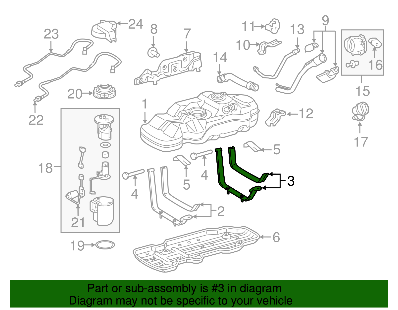 77602-04050 - Fuel Tank Mount Strap 2005-2023 Toyota Tacoma | Bam ...