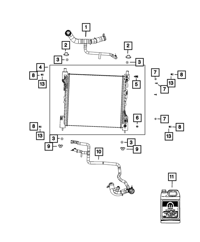 2021-2023 Jeep Radiator Outlet Hose 68381317AB | Mopar Factory Parts