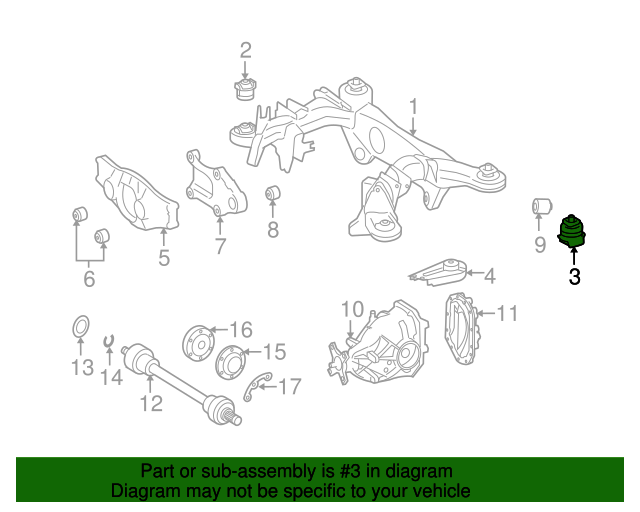 221-351-13-42 - Suspension Crossmember Insulator 2007-2014 Mercedes ...