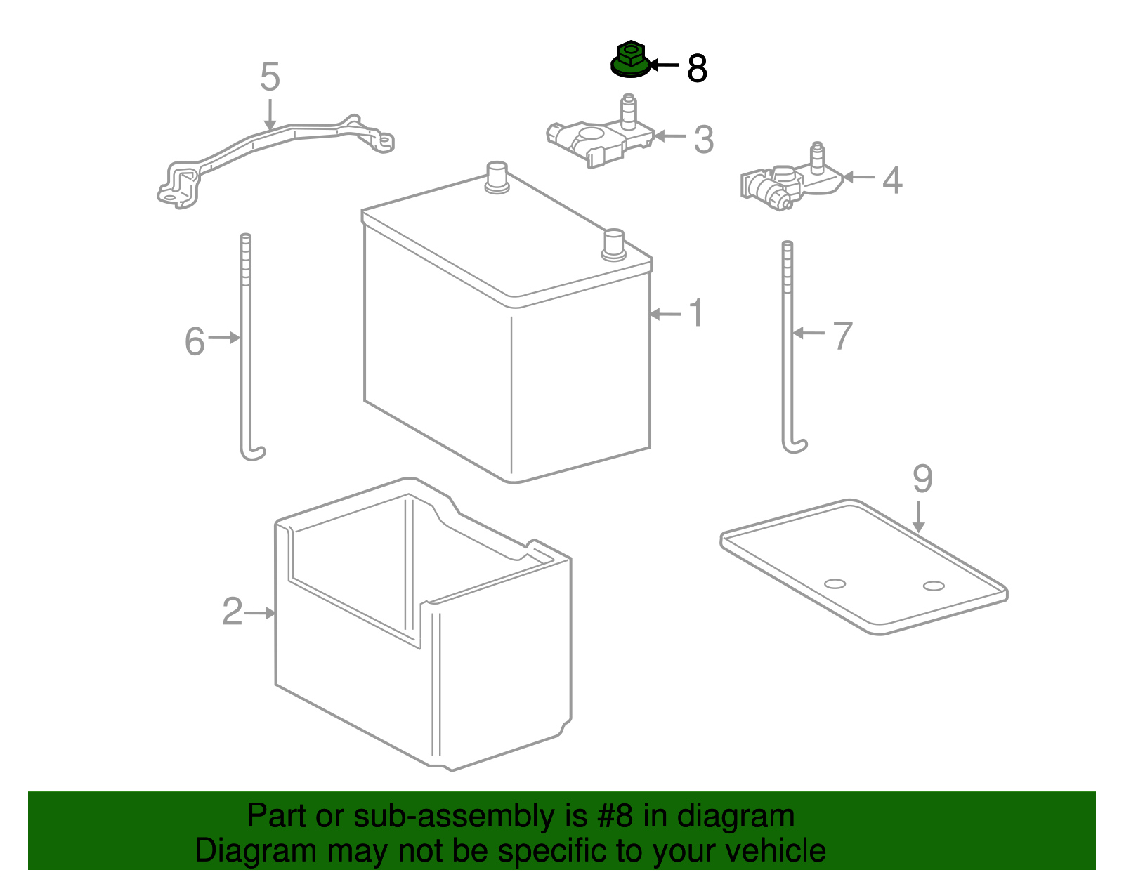 Genuine Toyota Hold Down Clamp Nut part# 90179-A0009 for 2007-2022 ...