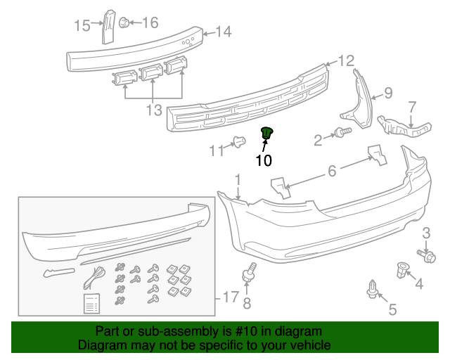 90467-07130 - Side Seal Clip - 1995-2010 Toyota | OEM Genuine Toyota Parts