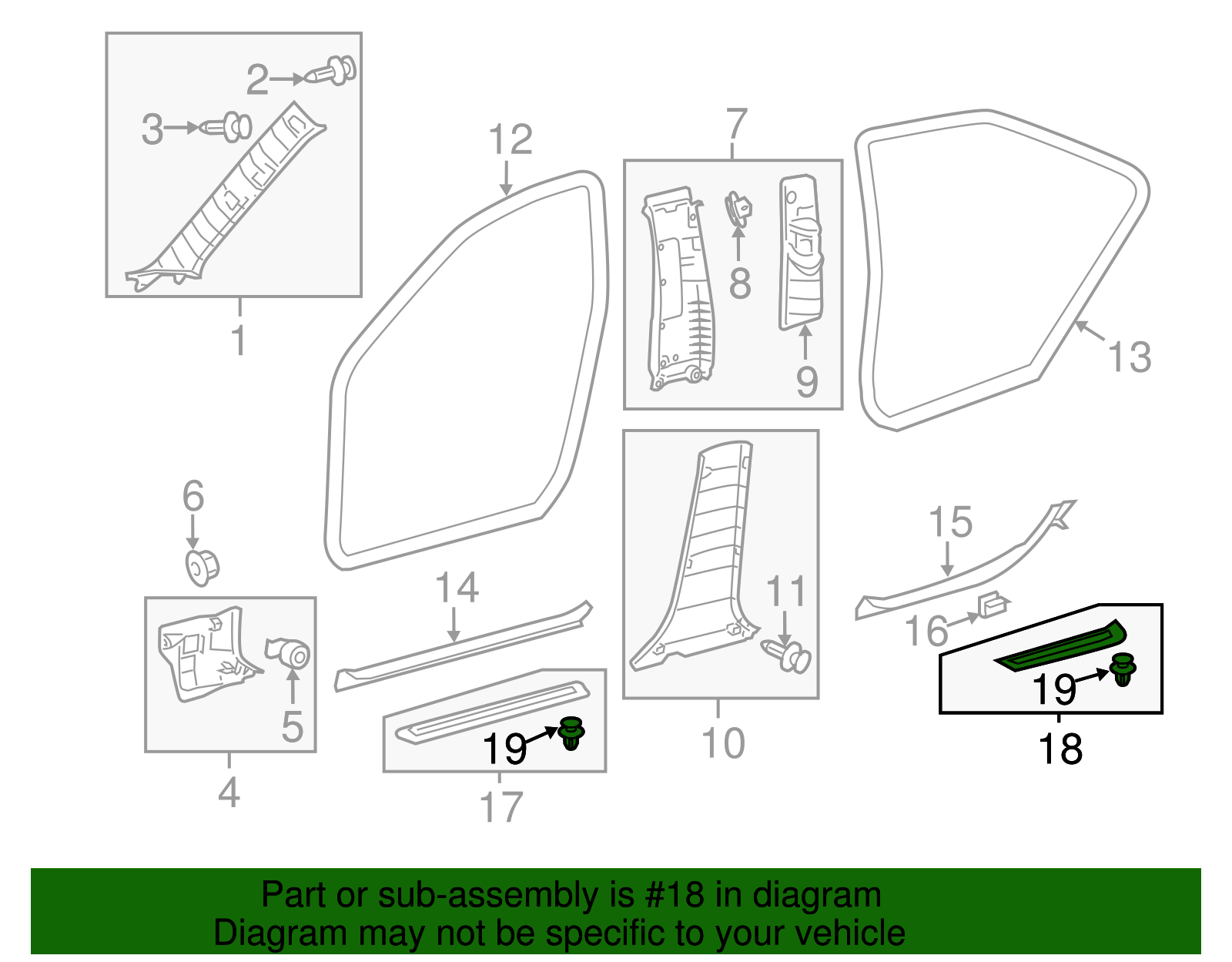 2013-2018 Toyota Avalon Scuff Plate 67915-07010-C0 | Toyota San Diego Parts
