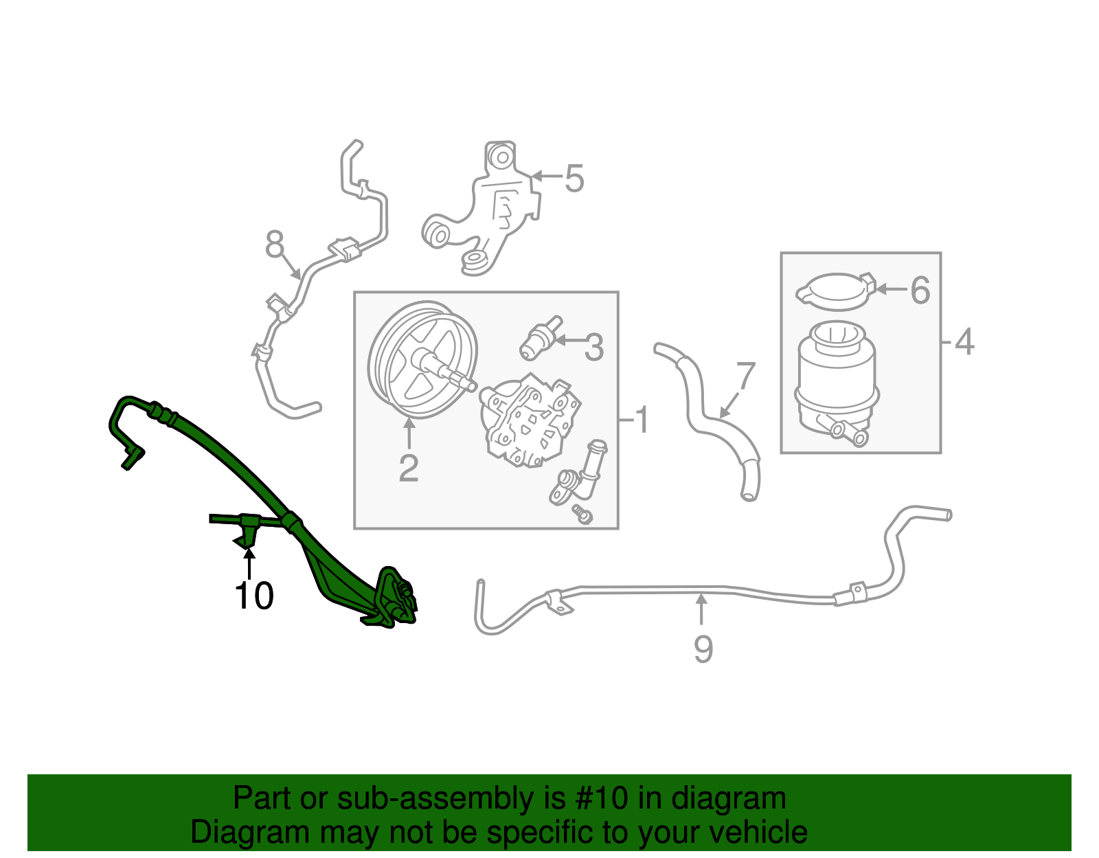 Genuine Toyota Pressure Hose part# 44410-06351 for 2010-2011 Toyota ...