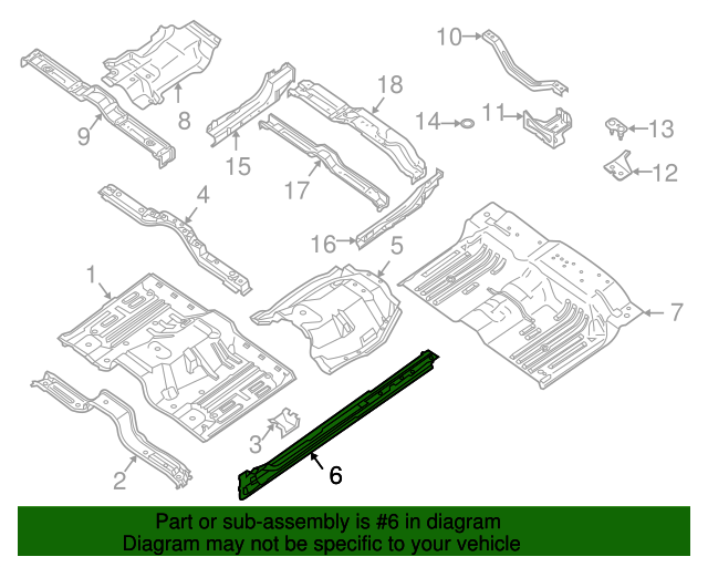 2004-2015 Nissan Inner Sill - Passenger Side (RH) 76450-7S030 ...