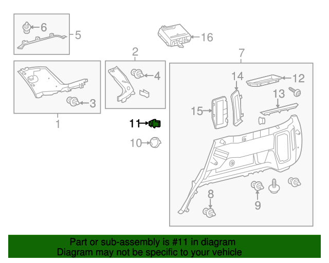 Lower Quarter Trim Hook - Toyota (64725-60020-C0) | Toyota Parts