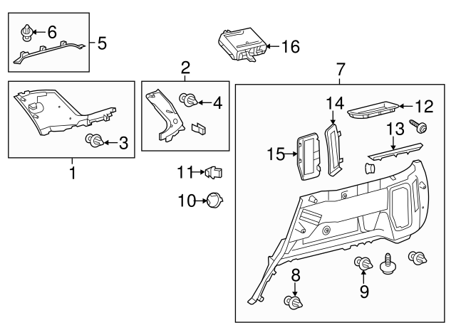 2008-2021 Toyota Lower Quarter Trim Hook 64725-60020-C0 | Toyota Parts ...