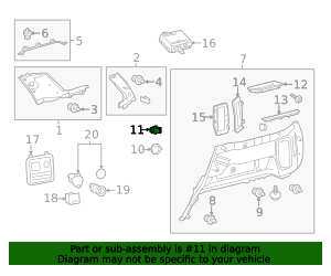 2008-2024 Toyota Lower Quarter Trim Hook 64725-60020-C0 | Toyota Parts ...
