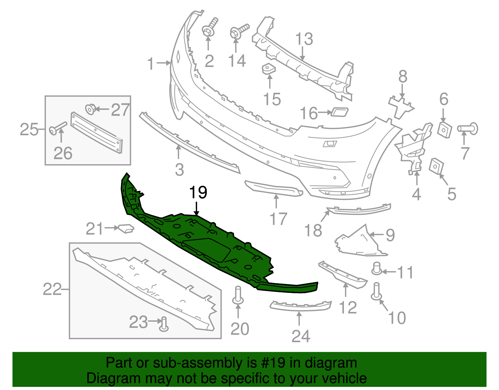 Tray-Bumper - 2018-2023 Land Rover Range Rover Velar (LR138276) | Land ...