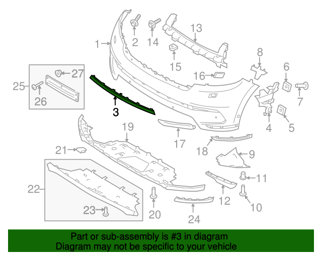 Center Molding - 2018-2023 Land Rover Range Rover Velar (LR093517 ...