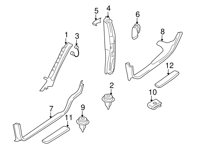 8684846 - Windshield Pillar Trim Clip - 2001-2009 Volvo | Volvo OEM ...