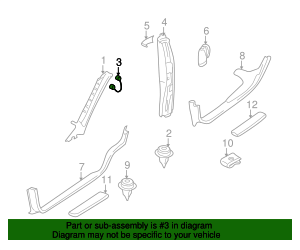 8684846 - Windshield Pillar Trim Clip - 2001-2009 Volvo | Volvo OEM ...