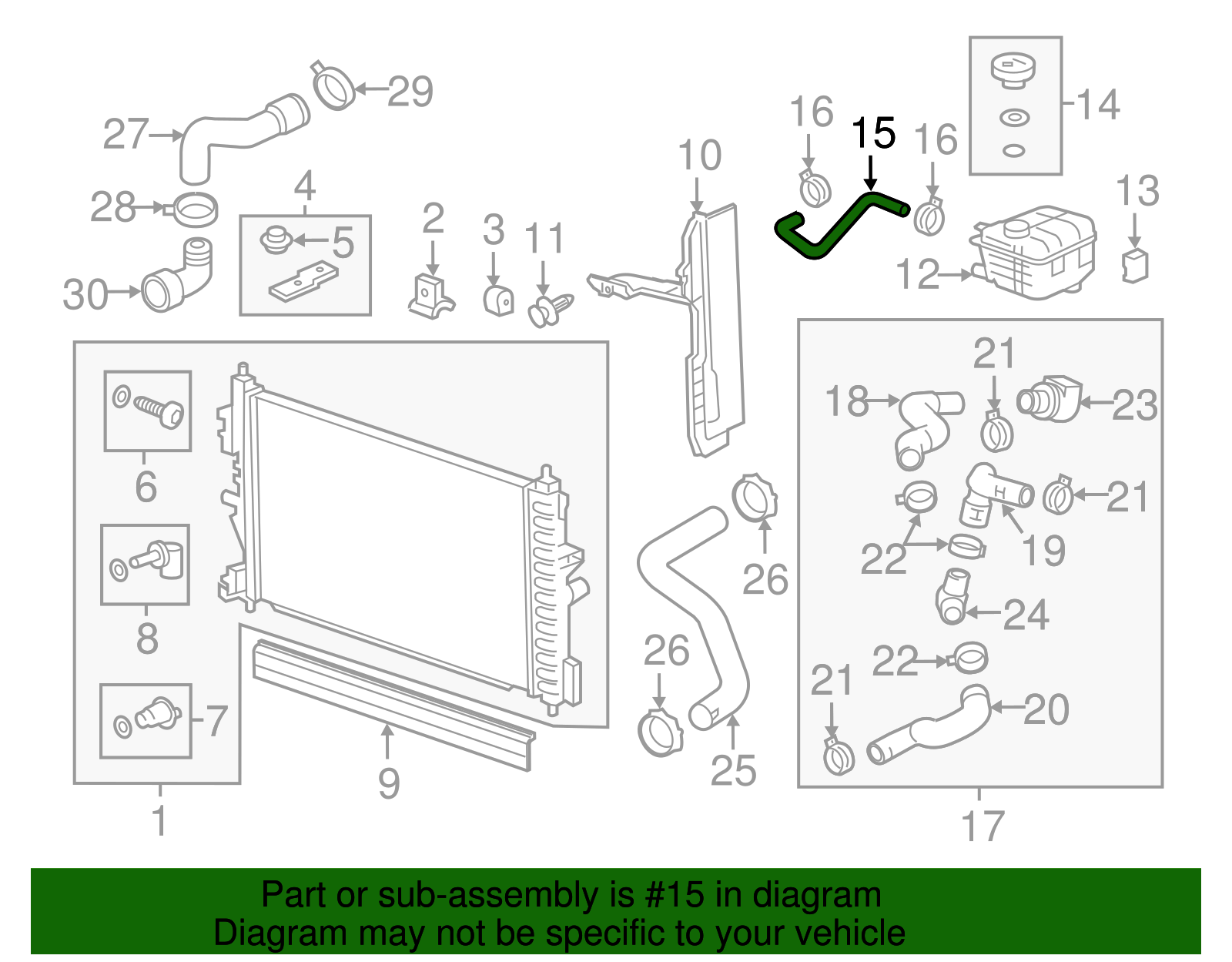 96896200 - Radiator Surge Tank Inlet Hose 2011-2016 Chevrolet | GMPartsNow