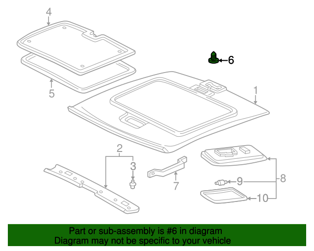 1998-2006 Toyota Lift Gate Trim Retainer 90467-10016-B5 | Toyota Parts ...