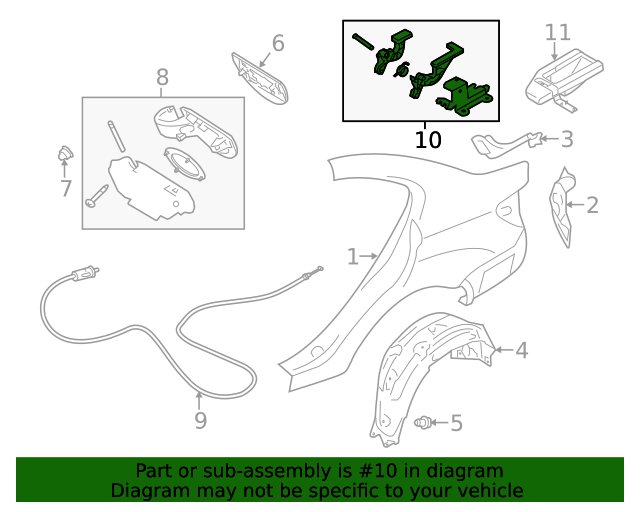 57340FJ010 - Opener Assembly - 2012-2023 Subaru | Subaru Parts Shop