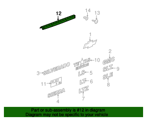 2007-2013 GM Black Rear Spoiler Assembly 25844299 GM | GMPartsDirect.com