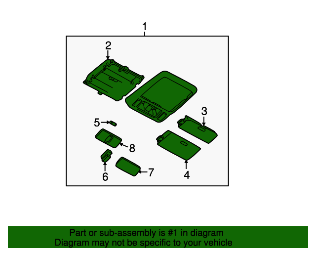 2003-2005 Subaru Forester Overhead Console 92151SA000ES | Subaru Parts ...