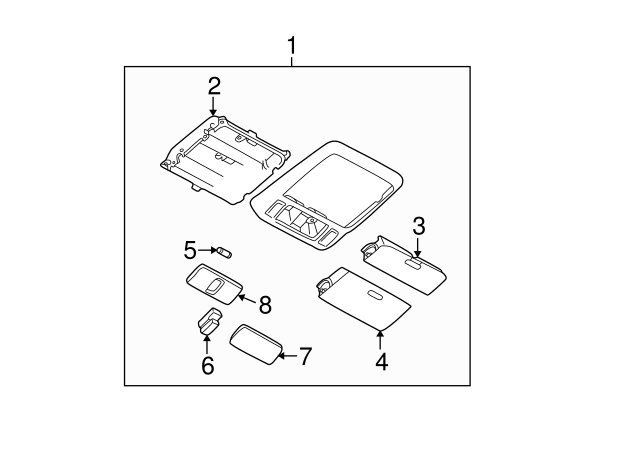 2003-2005 Subaru Forester Overhead Console 92151SA000ES | Subaru Parts ...