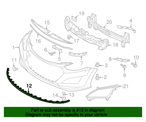 86590-A5000 - Valance Panel 2013-2017 Hyundai Elantra GT ...