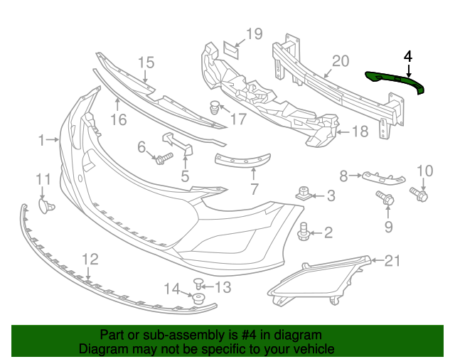 2013-2017 Hyundai Elantra GT Bumper Cover Bracket 86517-A5000 ...