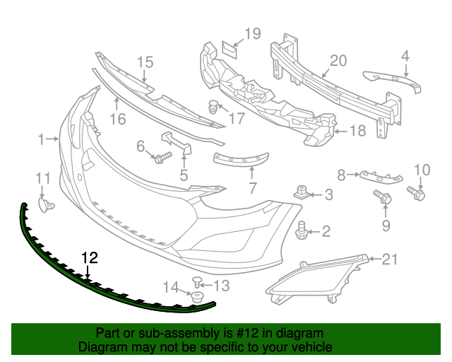 2013-2017 Hyundai Elantra GT Lower Deflector 86590-A5000 | OEM Parts Online