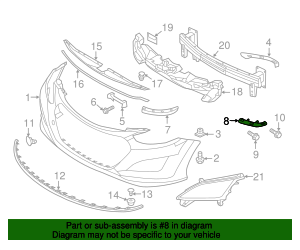 2013-2017 Hyundai Elantra GT Bumper Guide 86513-A5000 | AutoNationParts.com