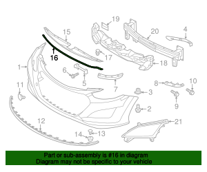 2013-2017 Hyundai Elantra GT Sight Shield Seal 86357-A5000 | OEM Parts ...