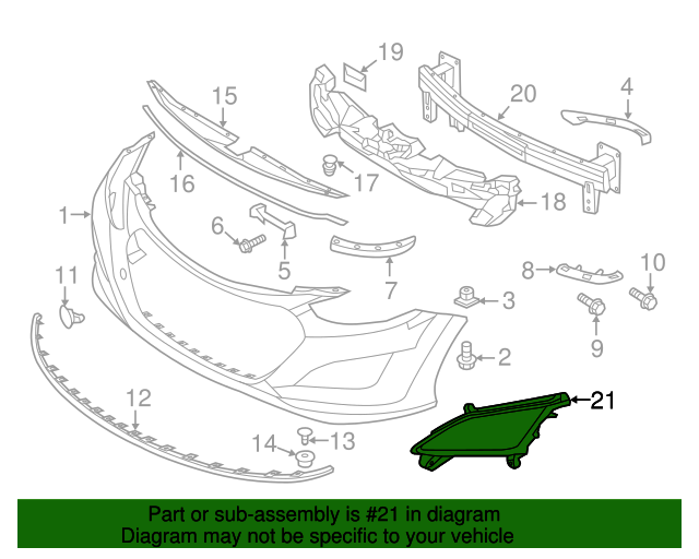 2013-2017 Hyundai Elantra GT Fog Light Trim 86563-A5020 ...