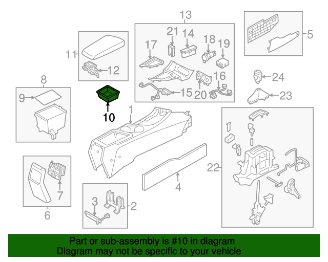 2011-2016 Kia Optima OEM NEW 11-15 Kia Optima Sedan Tray-Floor Console ...