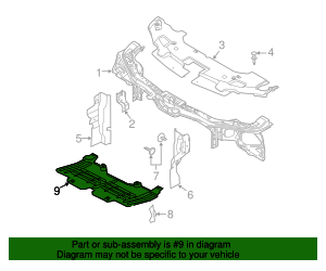 BR3Z-17626-B - Lower Shield - 2011-2012 Ford Mustang | OEM Ford Parts ...
