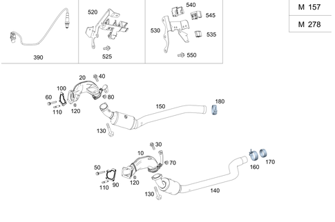 Exhaust System on 8-Cylinder Gasoline Vehicles for 2009 Mercedes-Benz ...
