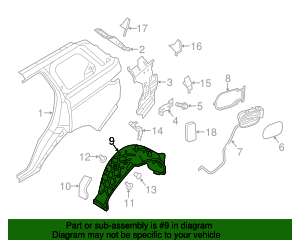 Genuine OEM Wheelhouse Liner Part# LR148257 Fits 2013-2022 Land Rover ...