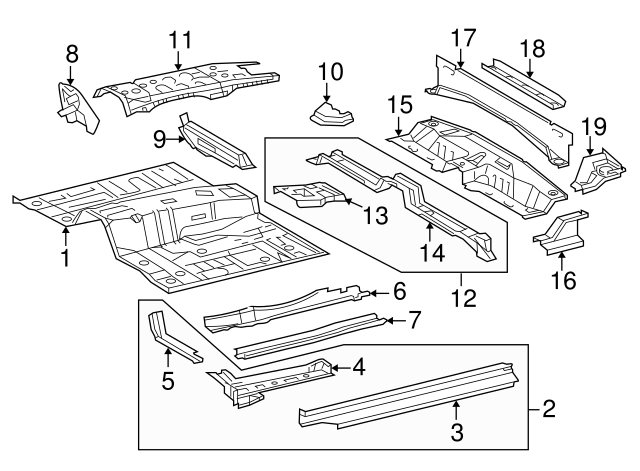 58102-04010 - Floor Pan Reinforcement - 2005-2014 Toyota Tacoma | Nucar ...
