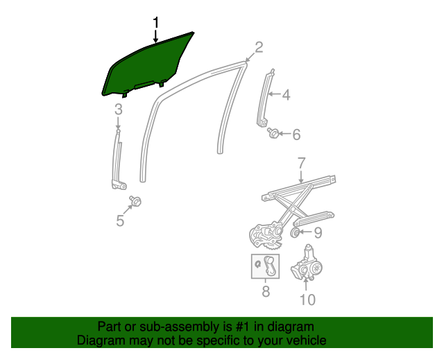 2007-2012 Toyota Yaris Movable Glass 68110-52270 | Toyota Parts Center