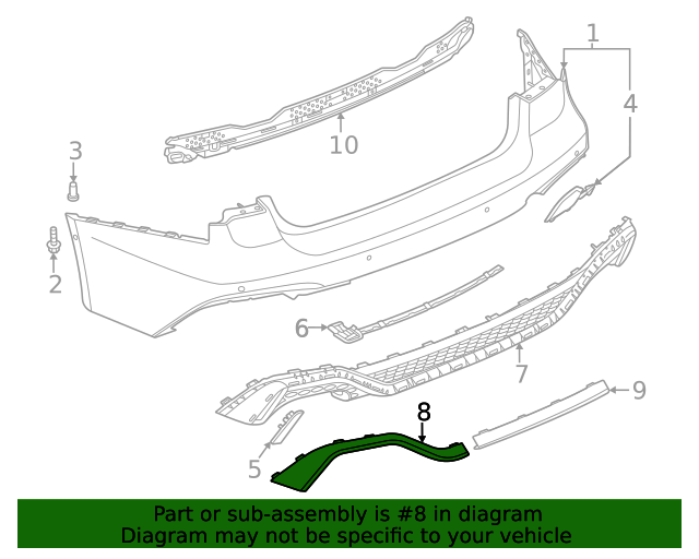 Genuine Audi 4K8-807-731-A-3Q0 | Bumper Trim | FREE Shipping on Most ...