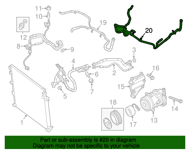 2019-2020 Jeep Cherokee Heater Hose 68288294AA | TascaParts.com