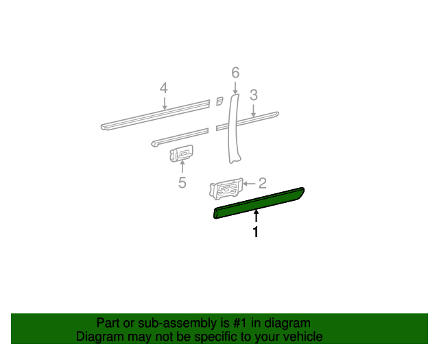 203-690-51-62-4994 - Body Side Molding 2001-2004 Mercedes-Benz ...