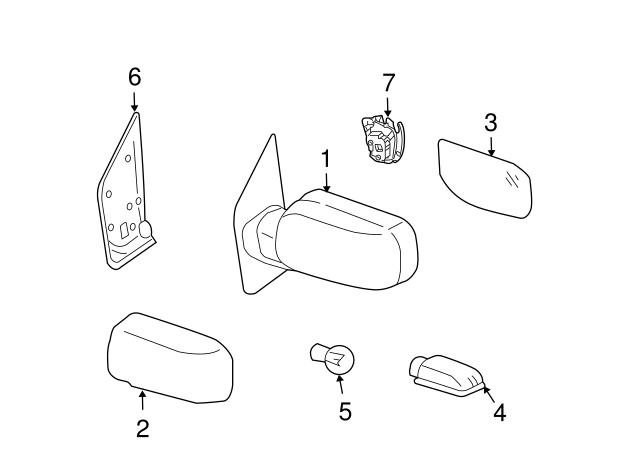 2004-2015 Nissan Mirror Assembly - Driver's Side (LH) 96302-ZC20A | TascaParts.com