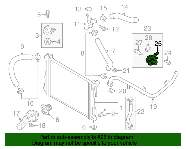 2013-2017 Hyundai Veloster Engine Coolant Inlet Flange 25620-2B700 ...