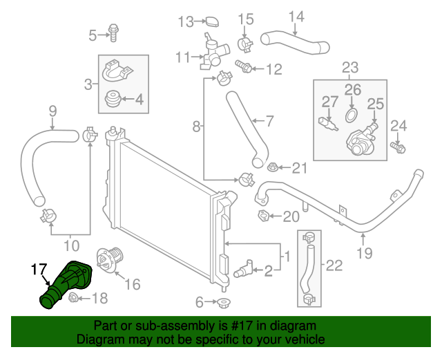 2011-2019 Hyundai Water Inlet 25631-2B050 | OEM Parts Online