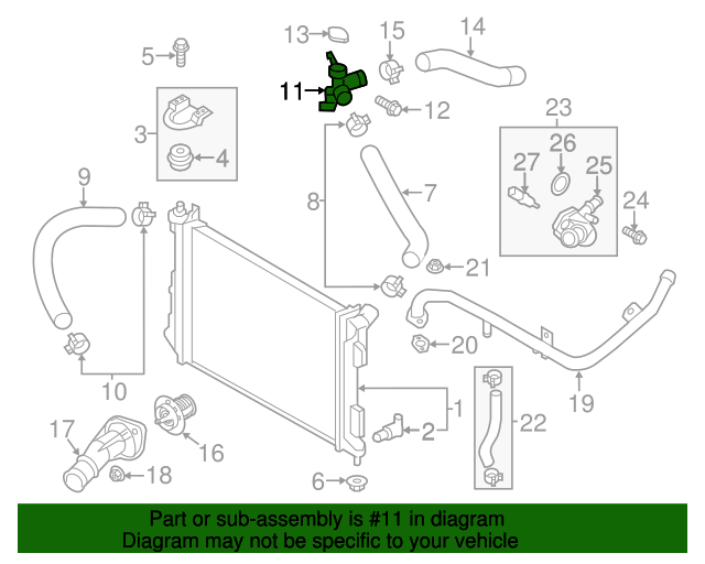 25329-1R200 - Engine Coolant Filler Neck 2012-2017 Hyundai ...