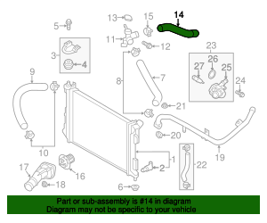 25411-1R200 - Radiator Coolant Hose 2012-2017 Hyundai | AutoNationParts.com