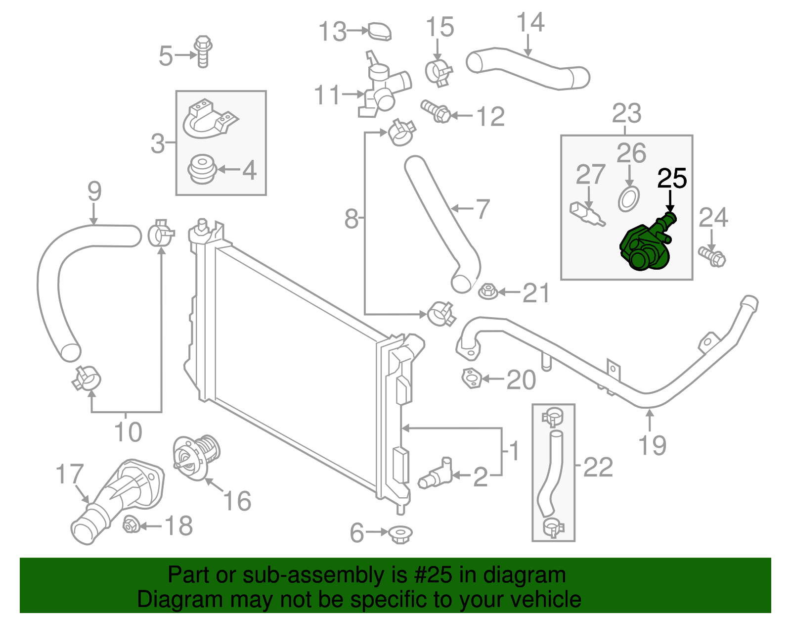 2013-2014 Hyundai Veloster Engine Coolant Inlet Flange 25600-2B700 ...