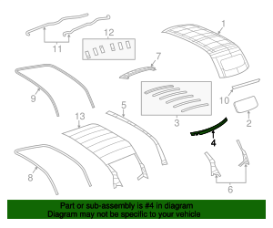 2012-2019 Fiat 500 Rear Bow 68140784AA | TascaParts.com