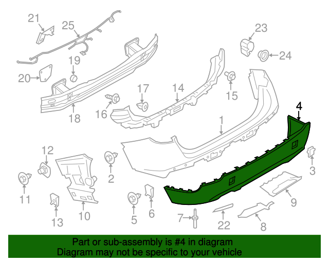 51127345044 - 2013-2015 BMW X1 Lower Extension (51-12-7-345-044) | BMW ...