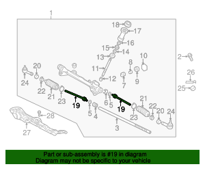 Genuine Inner Tie Rod for 2016-2023 Hyundai | Part# 56540-F2000 ...