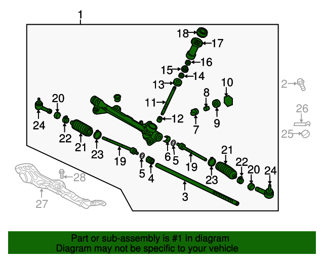 Gear Assembly Steering 56500-F2100 | OEM Parts Online