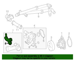 172-501-01-82 - Radiator Coolant Hose 2012-2015 Mercedes-Benz SLK 250 ...